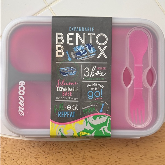 Eco One | Kitchen | Eco One Pink Expandable Bento Box With Spork | Poshmark